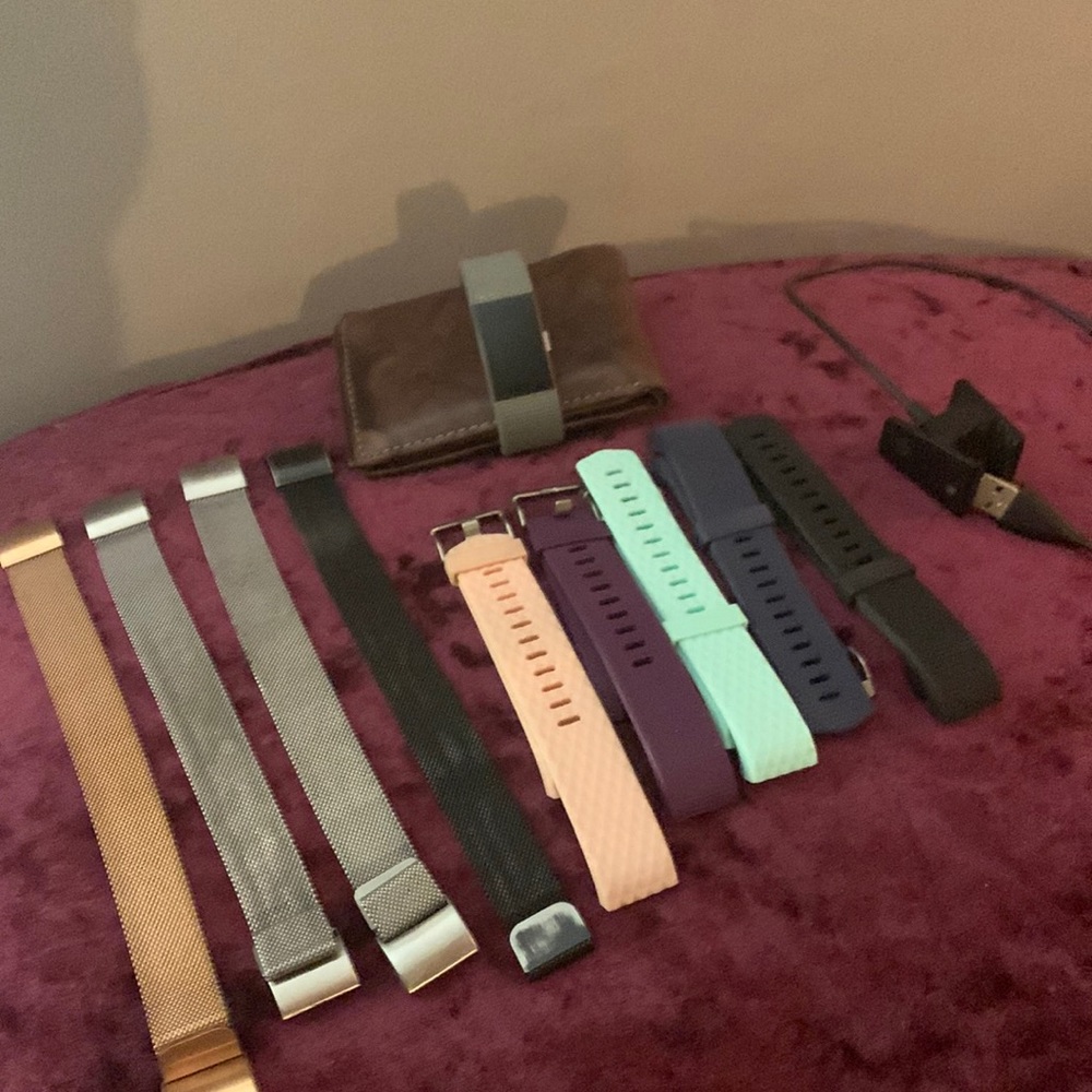 Fit Bit Watch With 10 Bands And Charger - Gem